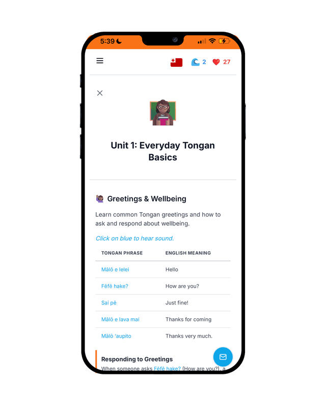 Learn Tongan Online – Lea faka-Tonga Lessons | Asalei